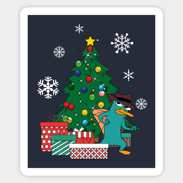 Perry The Platypus Around The Christmas Tree Perry The Platypus Sticker Teepublic